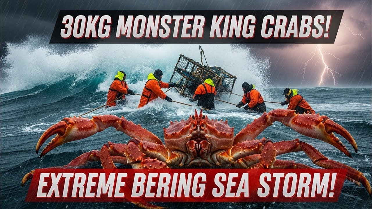 CATCHING 30KG MONSTER KING CRABS in Extreme Bering Sea Storm!# ...