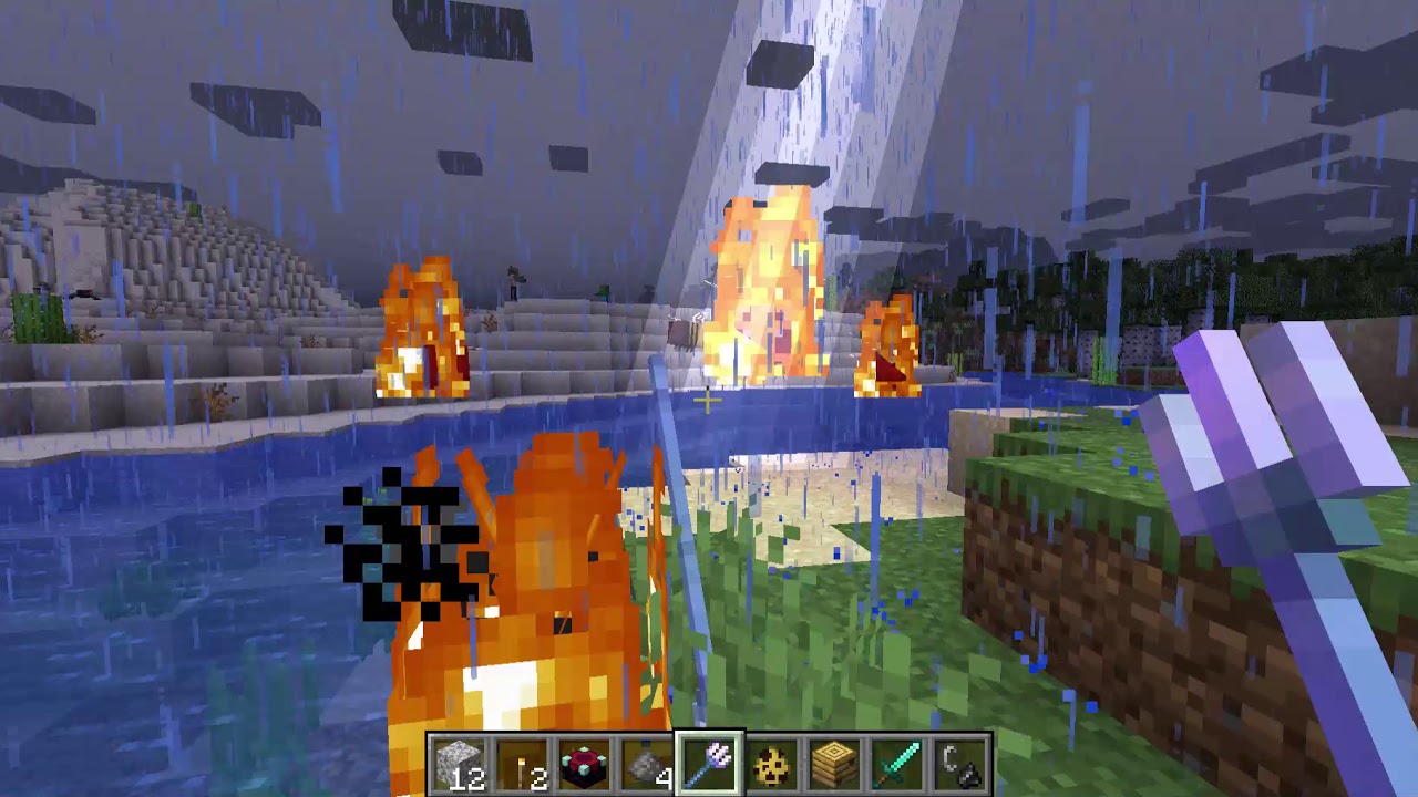 minecraft life hack and water storm - YouTube