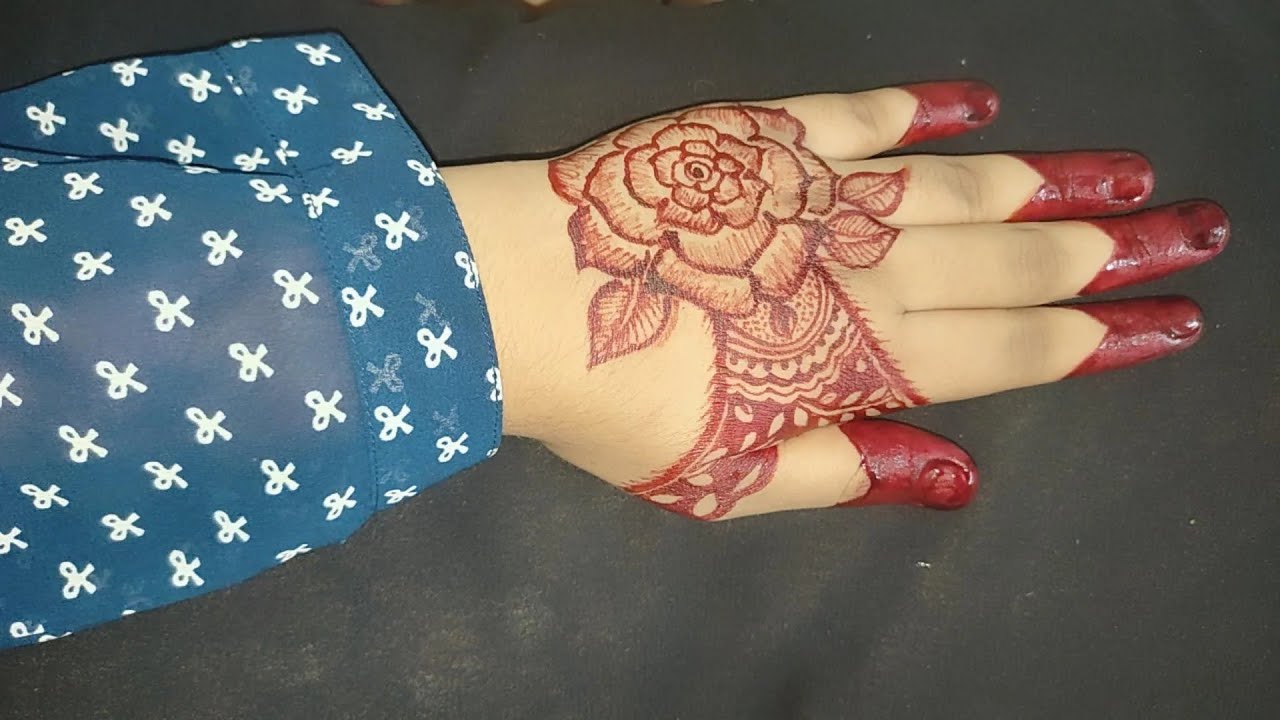 simple Rose mehndi design// how to make mehndi rose// #mehndirose - YouTube