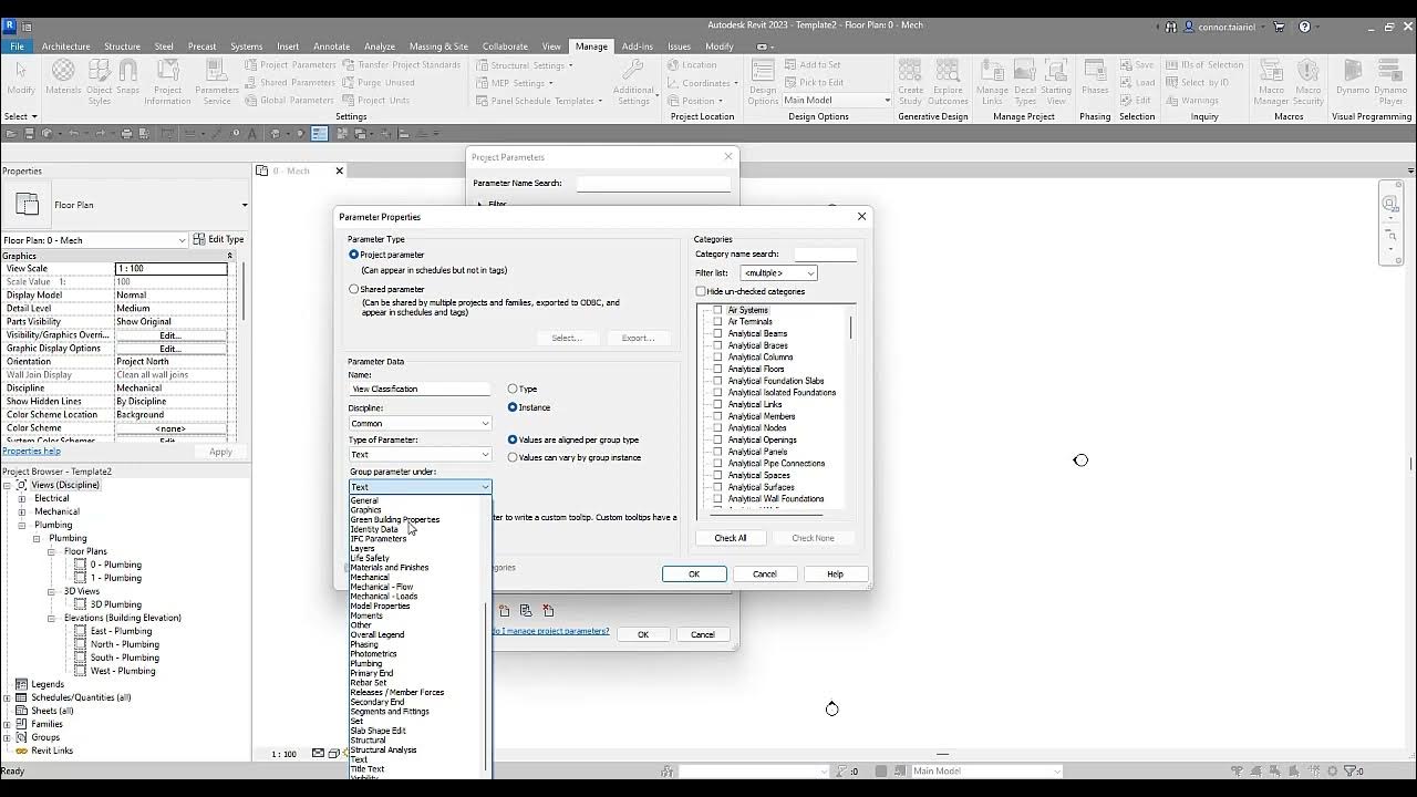Revit MEP Template - Project browser - YouTube