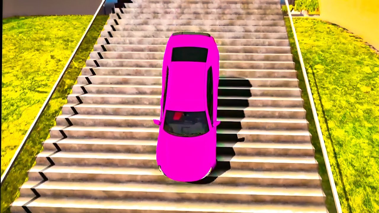 Cars V's Stairs 😱 #1 - BeamNG Drive Gameplay @BBeamNG - YouTube