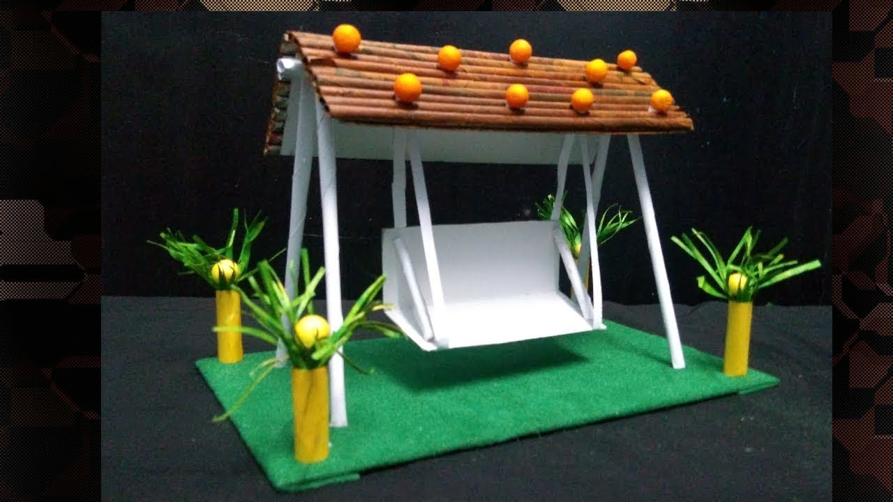 How to make a Paper Swing / DIY Miniature Swing Making at Home / Paper ...