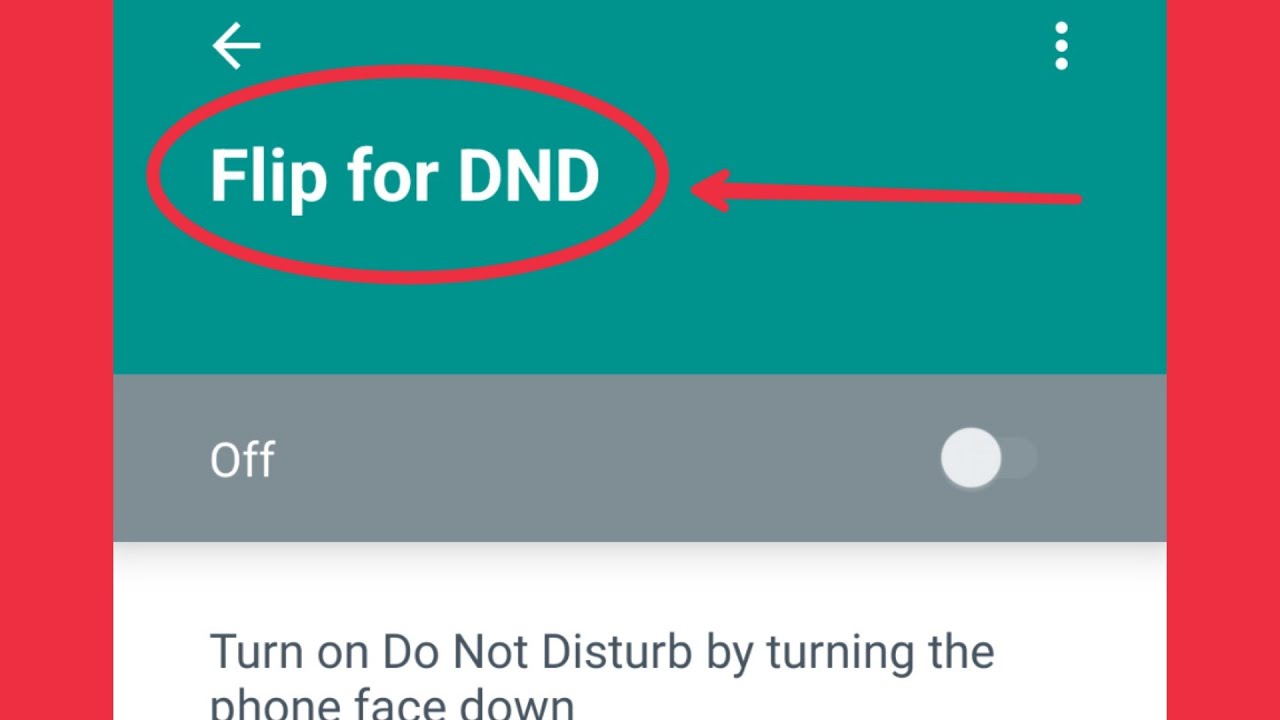 How To Turn ON/OFF Flip for DND Features Android - YouTube