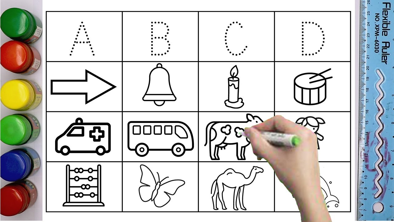 Learn objects or things starting with Letters A, B, C, D for kids | A ...