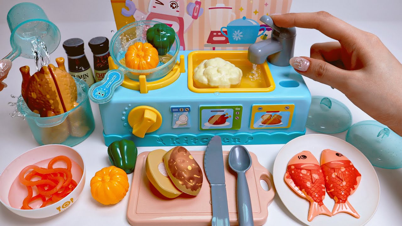 Toy asmr 🍳 Mini Kitchen Playset ASMR Satisfying with Unboxing | Review ...