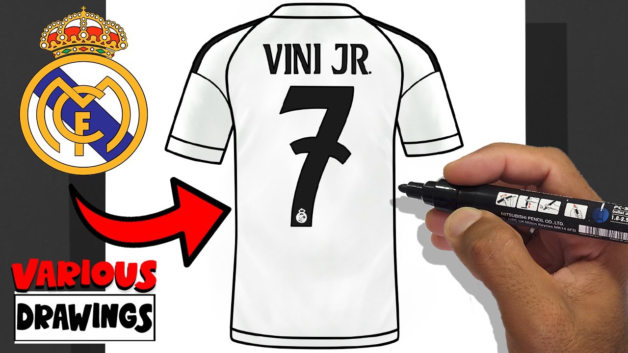 How To Draw VINI JR - Real Madrid - Champions League UEFA- Shirt 7 ...