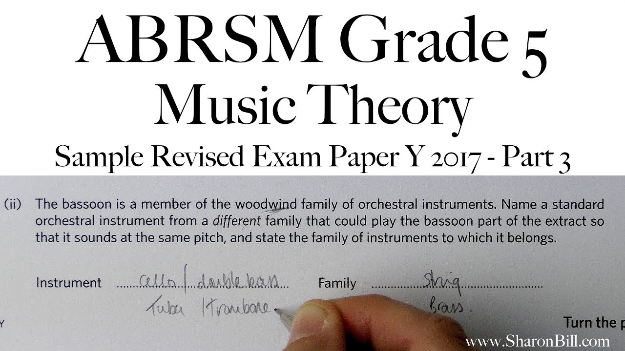 ABRSM Music Theory Grade 5 Sample Paper Y 2017 Part 3 with Sharon Bill ...