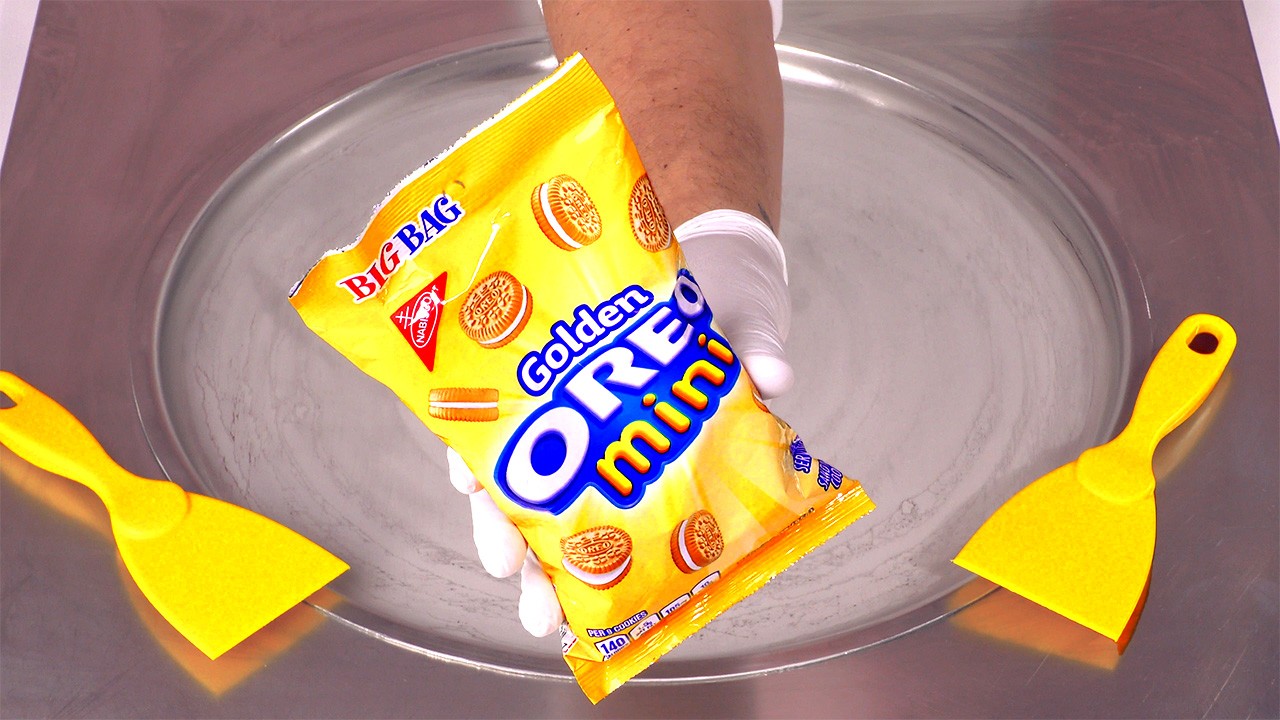 Golden Oreo Ice Cream Rolls - how to make Golden Oreo mini Cookies to ...