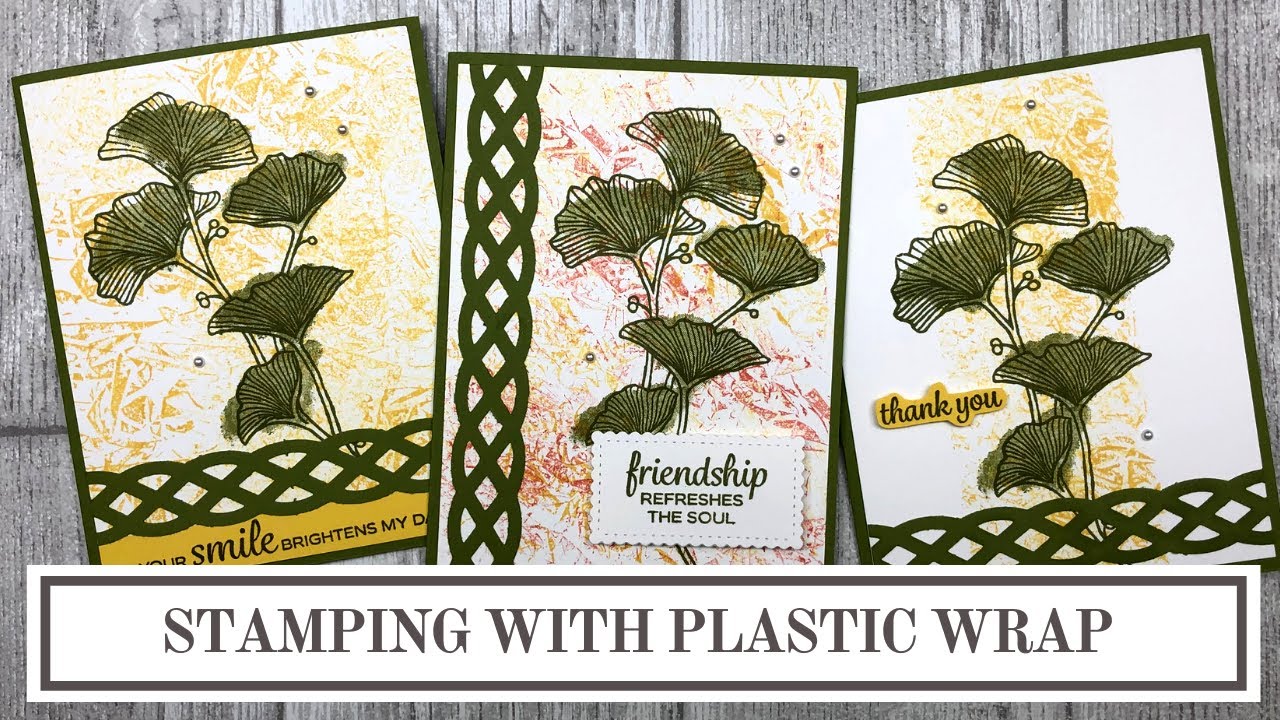 Card Background Techniques with Plastic Wrap - YouTube