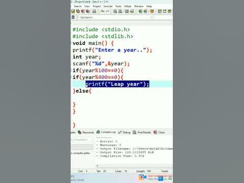 leap year | c programming | programming | #cprogramming | #leapyear - YouTube