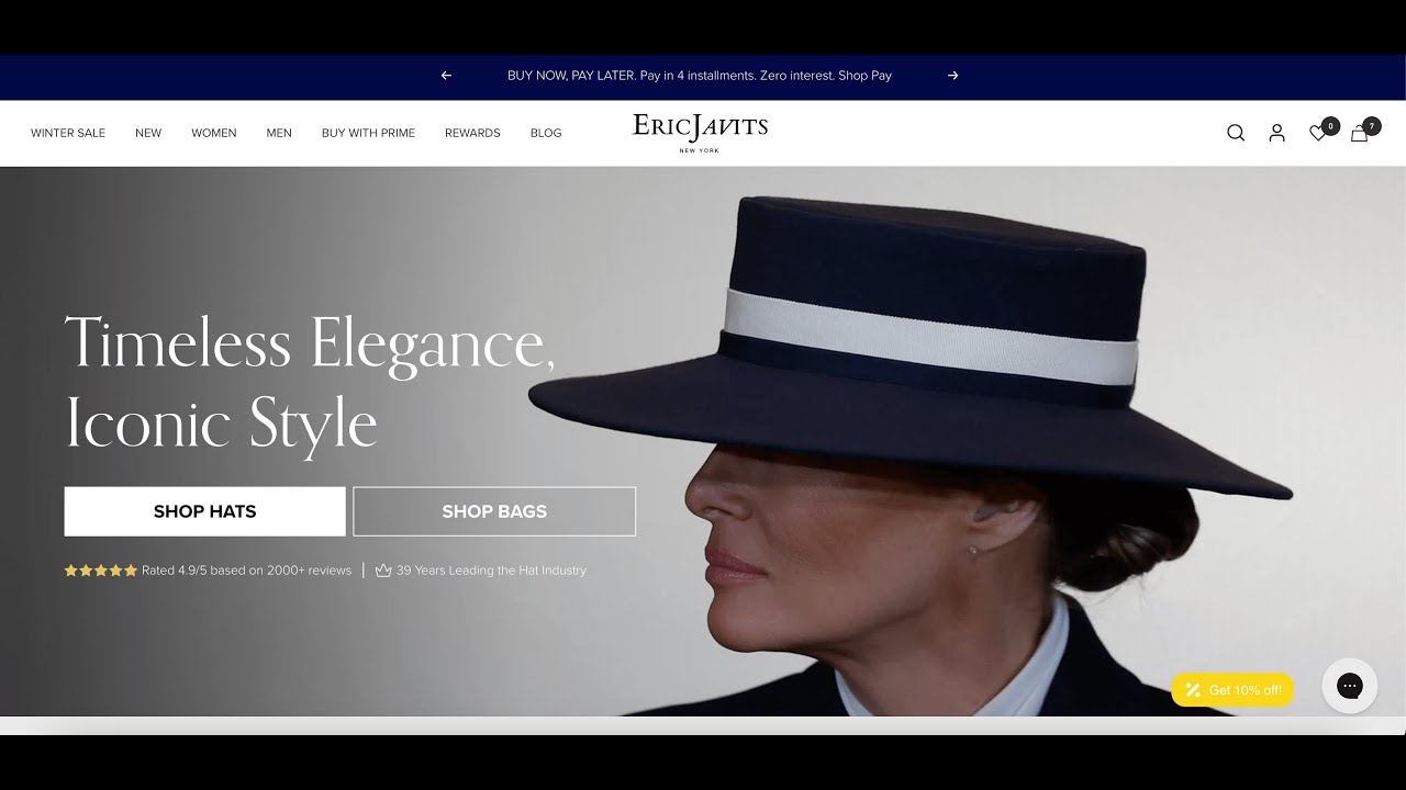 Eric Javits Homepage with First Lady Melania Trump's Hat - YouTube