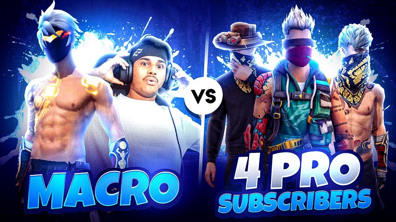 MACRO VS 4 PRO SUBSCRIBERS || 1 Vs 4 Insane Clash Squad Battle - Garena ...