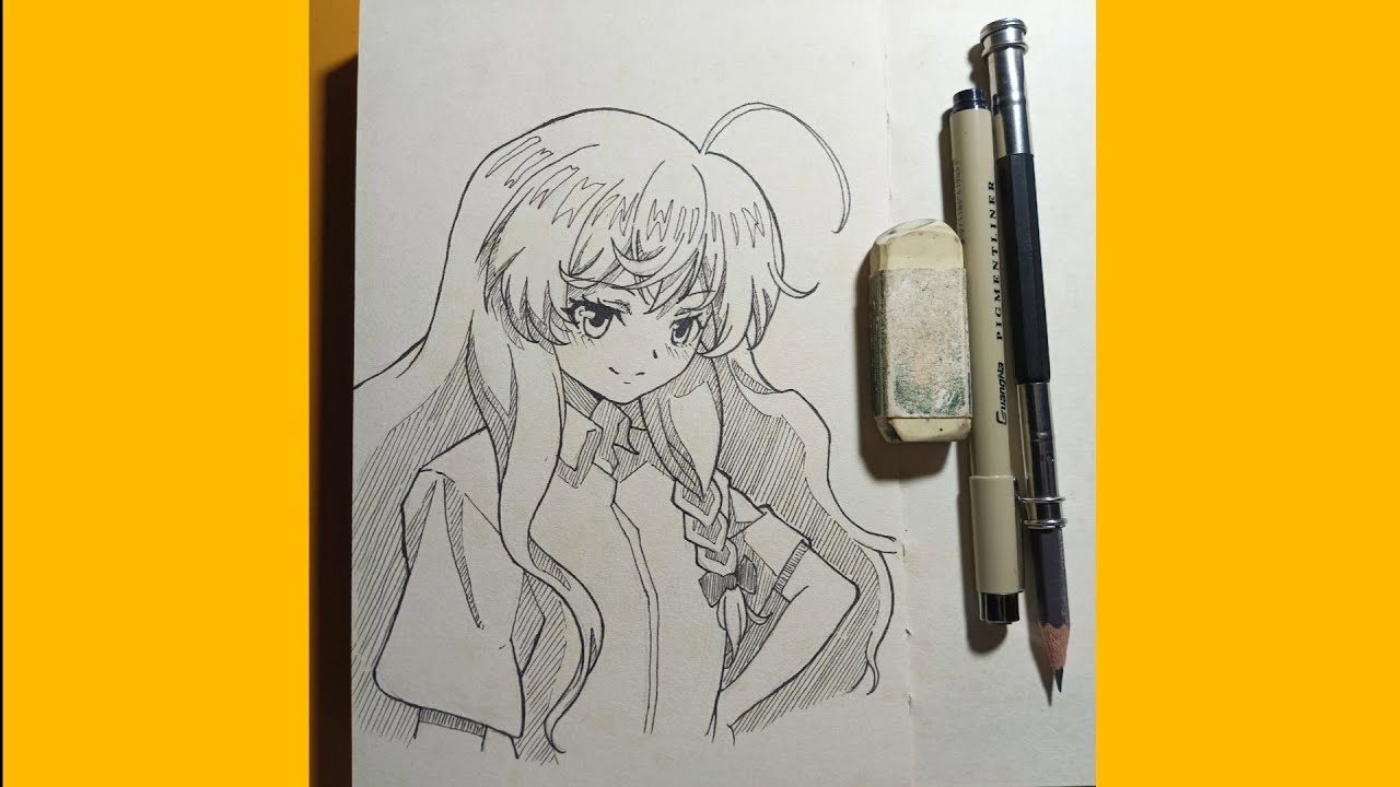 Easy Anime | Drawing practice using Van Gogh Sketch Book - YouTube