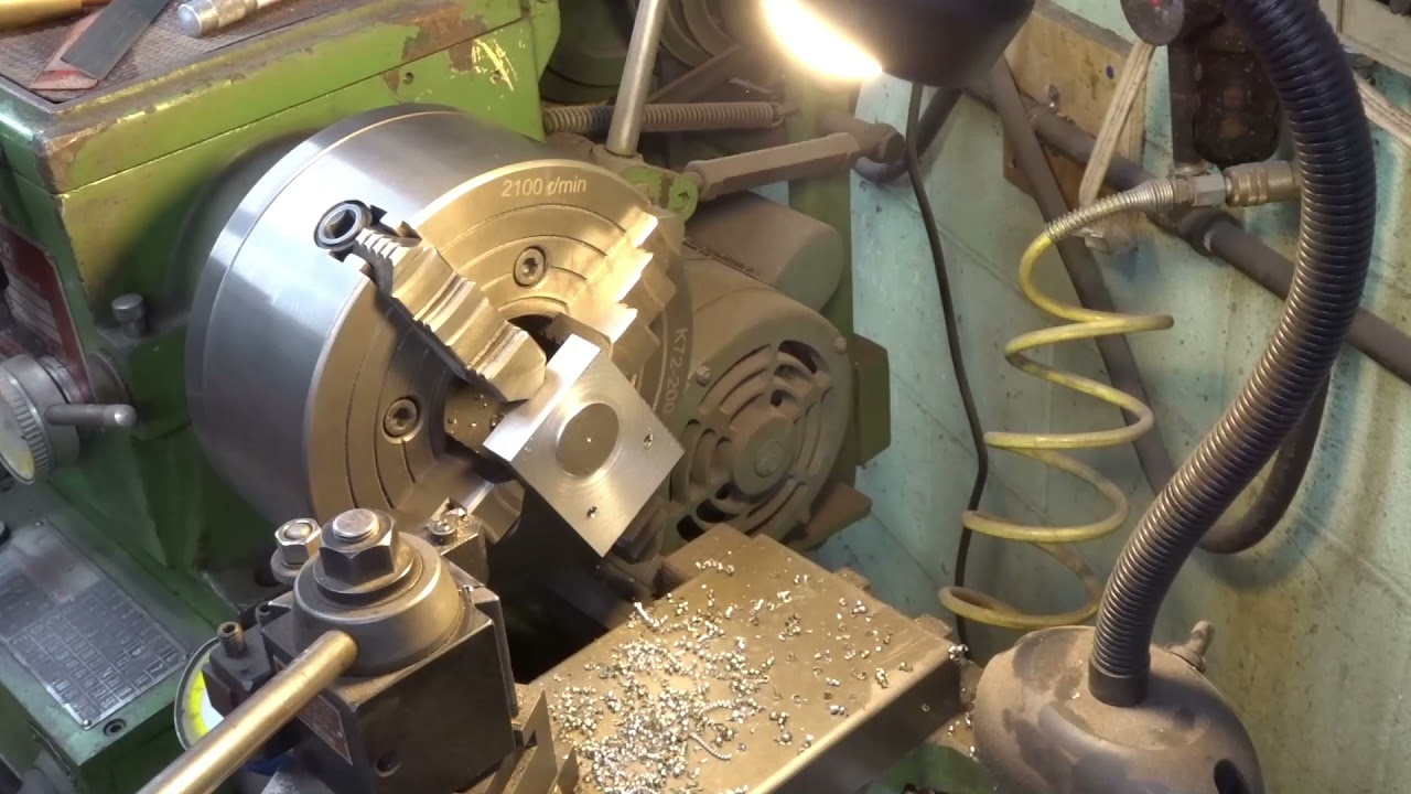 Machining an offset boss/round in a rectangle bar in the lathe. - YouTube