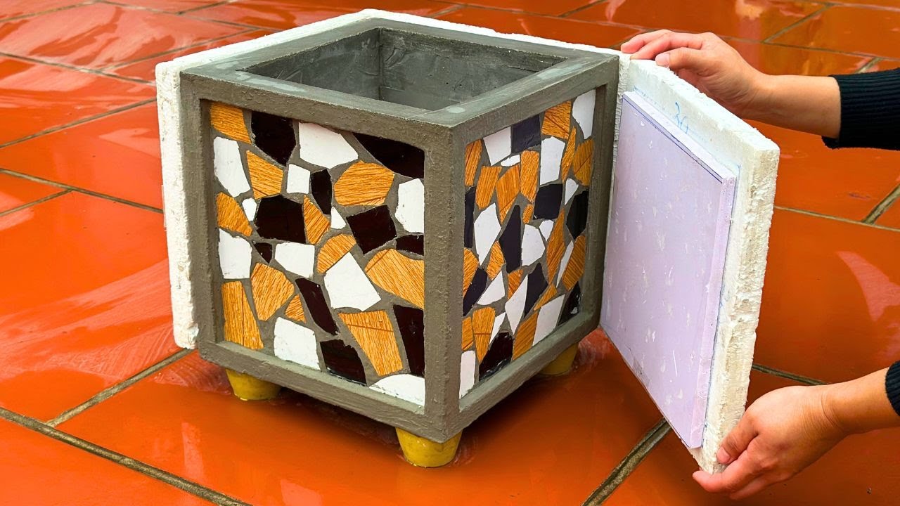 Recycle Ceramic Tile Pieces To Make Unique And Spectacular Plant Pots ...
