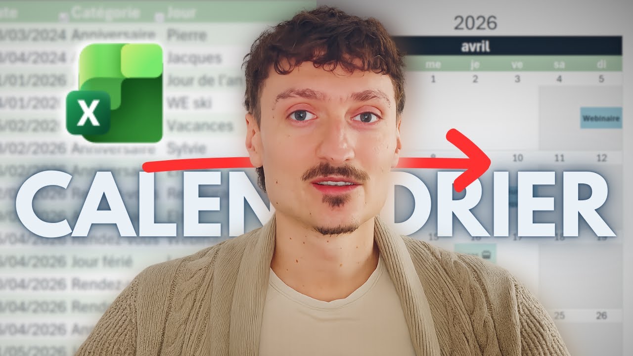 Calendrier automatique Excel : modèle dynamique et personnalisable ...