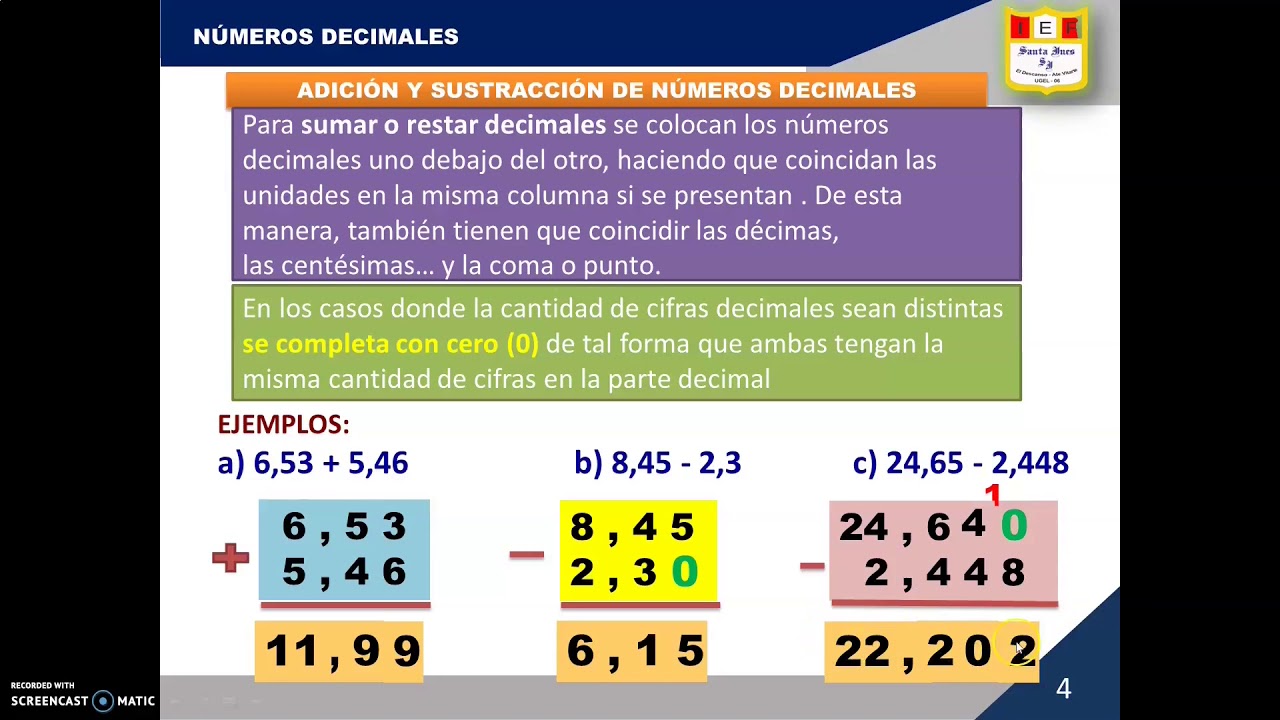 QUINTO GRADO OPERACIONES CON DECIMALES - YouTube