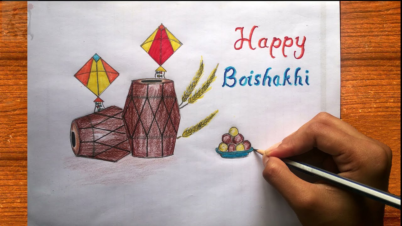 Baisakhi Scene Drawing Easy (Happy Baisakhi Festival) - YouTube