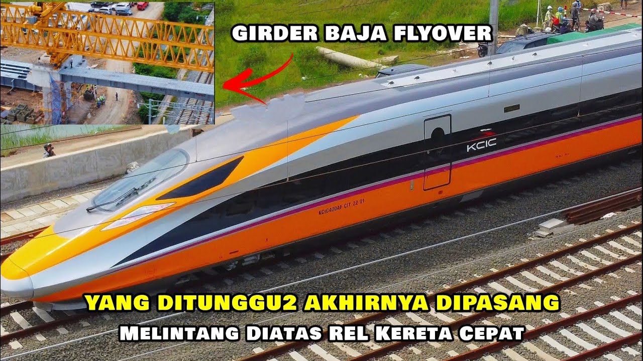 BERHASIL !! Girder Baja Pertama Flyover Dipasang Di Atas Pilar Lintasan ...