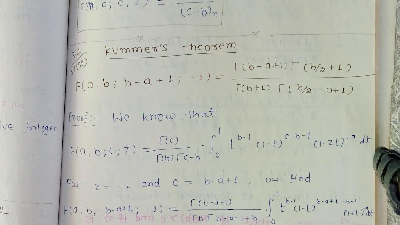 Kummer's theorem solutions by Khushboo jafri M.Sc. mathematics - YouTube