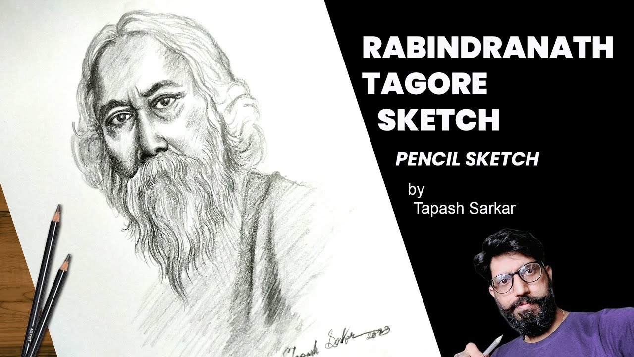 How to Draw Rabindranath Tagore || Rabindranath Tagore Sketch Rapidly💗 ...