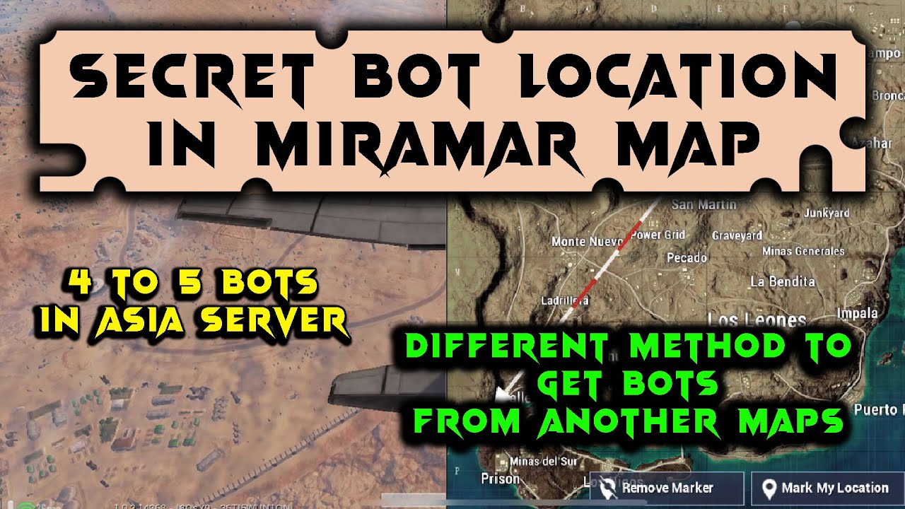 BOT LOCATION IN PUBG MOBILE || MIRAMAR || SECRET BOT LOCATION IN ...