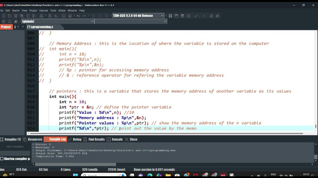 C-Programming for beginners || Memory Address || Pointer - YouTube