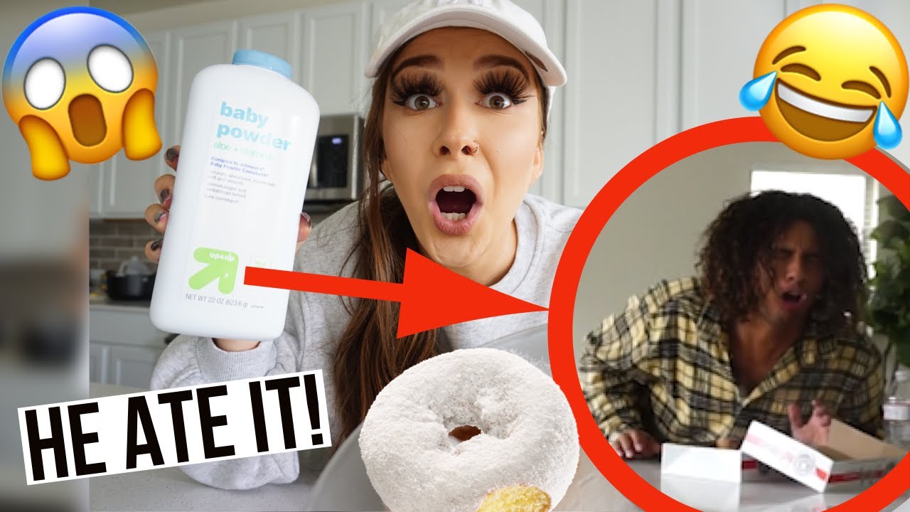 BABY POWDER DONUT PRANK! - YouTube