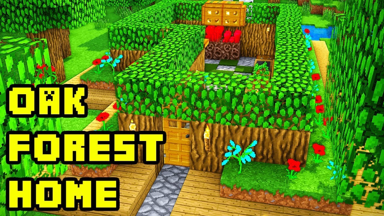 Easy Minecraft Oak Forest House Tutorial - YouTube
