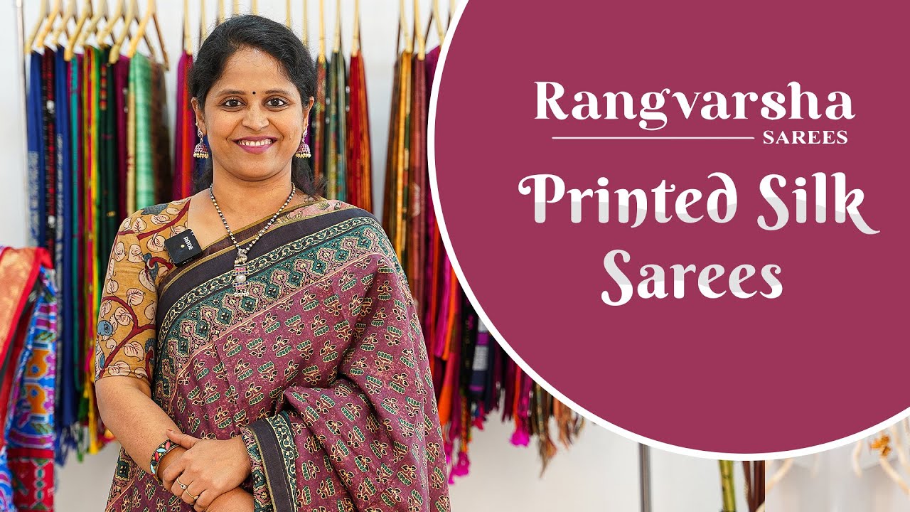 Printed silk sarees - Rangvarsha Sarees - Flowy sarees with unique ...