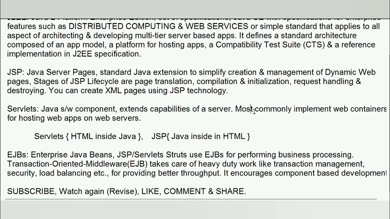 J2EE- JSP, Servlets, EJBs | Software Architecture | (Hindi+Eng) - YouTube