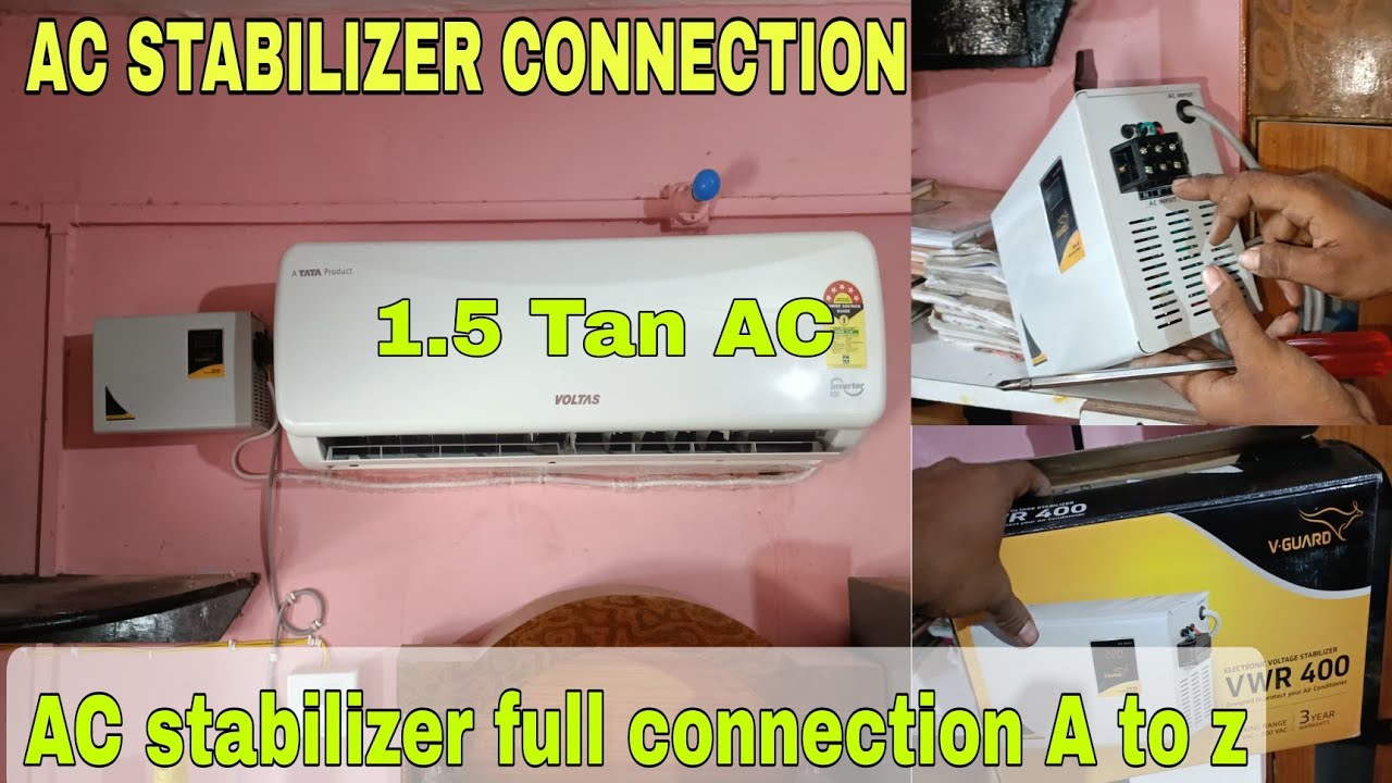 How to install AC stabilizer installation | v-guard VWR-400 Plus ...