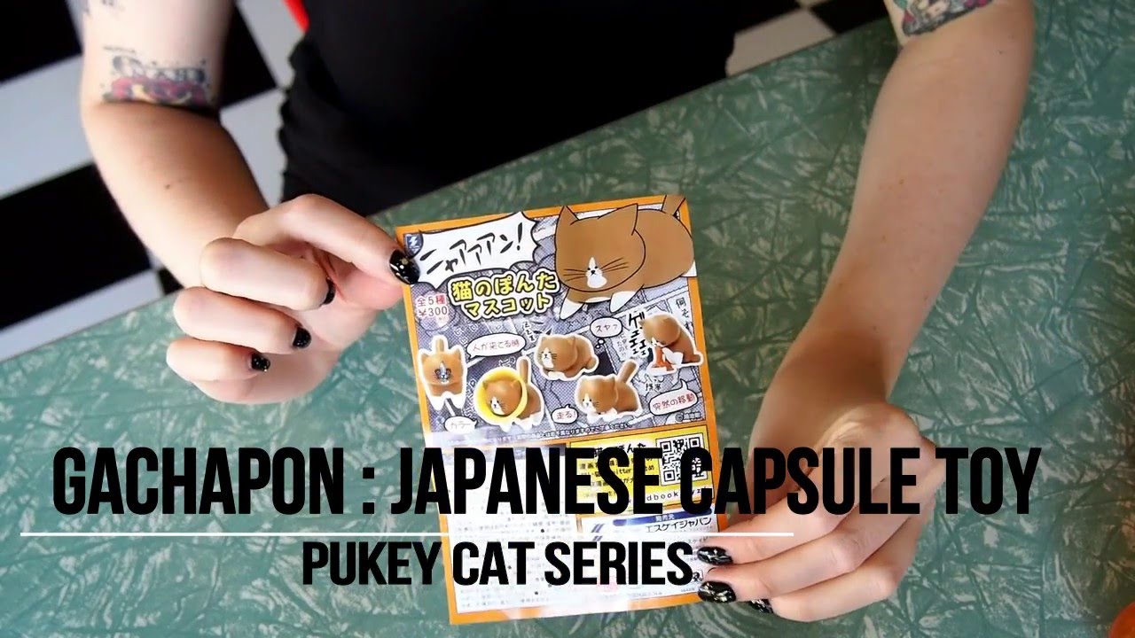 Opening JAPANESE CAPSULE TOYS - Pukey Cat Series // Gachapon Toys - YouTube