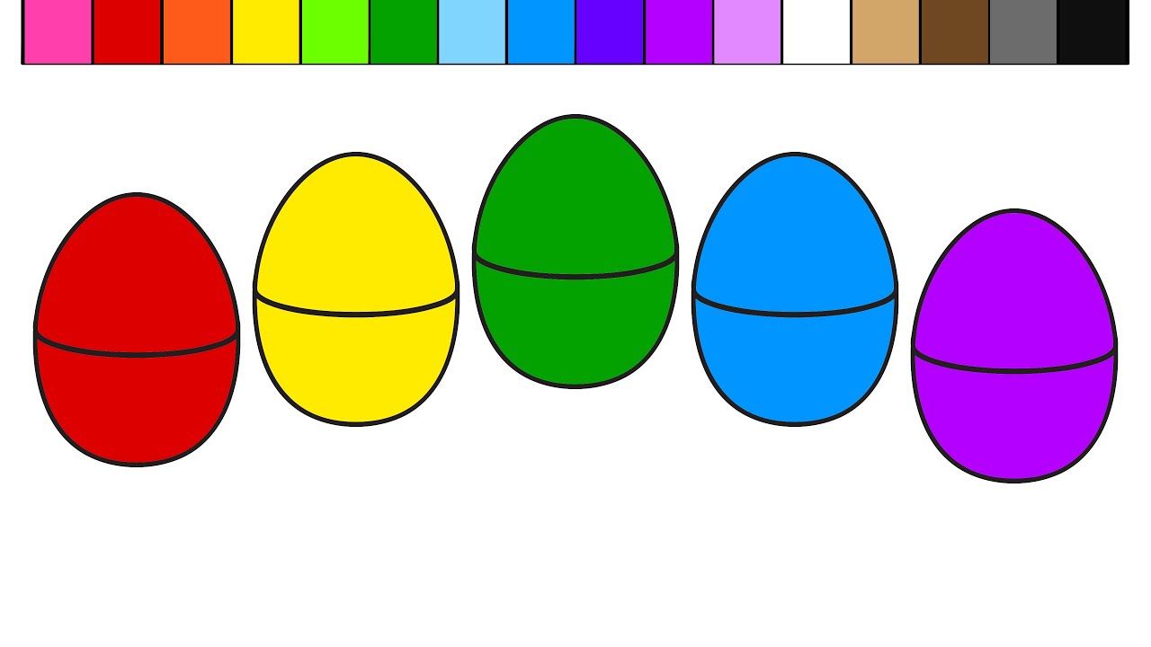 Learn Colors for Kids and Color Surprise Eggs Coloring Pages - YouTube