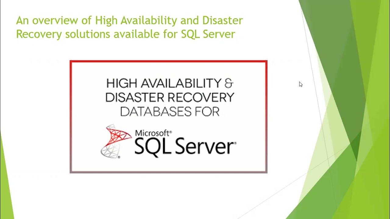 HADR solutions for MSSQL Server - PART 1 - YouTube