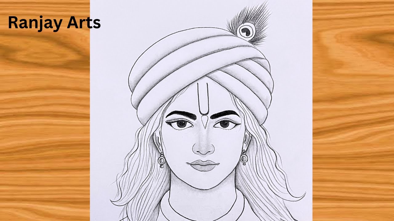 How to draw Shri Krishna Outline Easy | Pencil Drawing Simple - YouTube