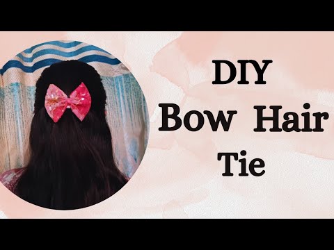 Diy Bow rubber band for hair #glitterfashionbeauty - YouTube