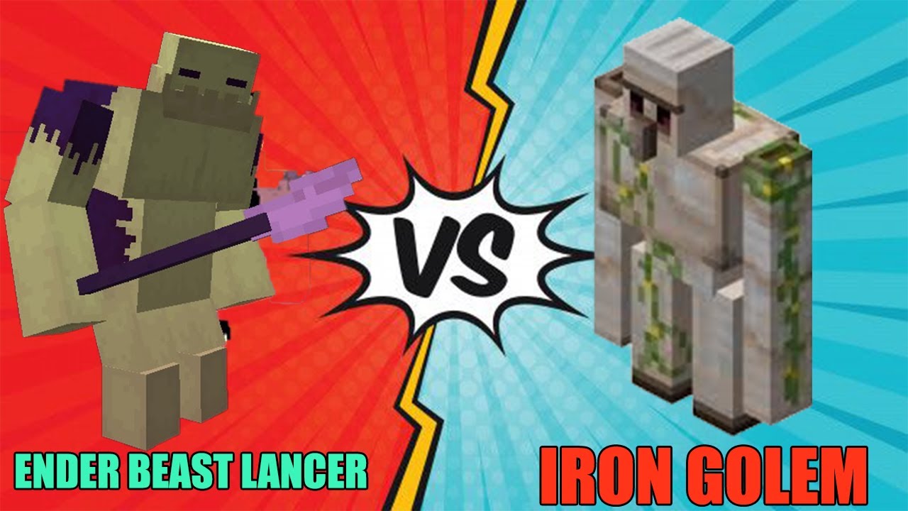 IRON GOLEM VS ENDER BEAST LANCER FIGHT IN MINECRAFT|MINECRAFT MOB ...