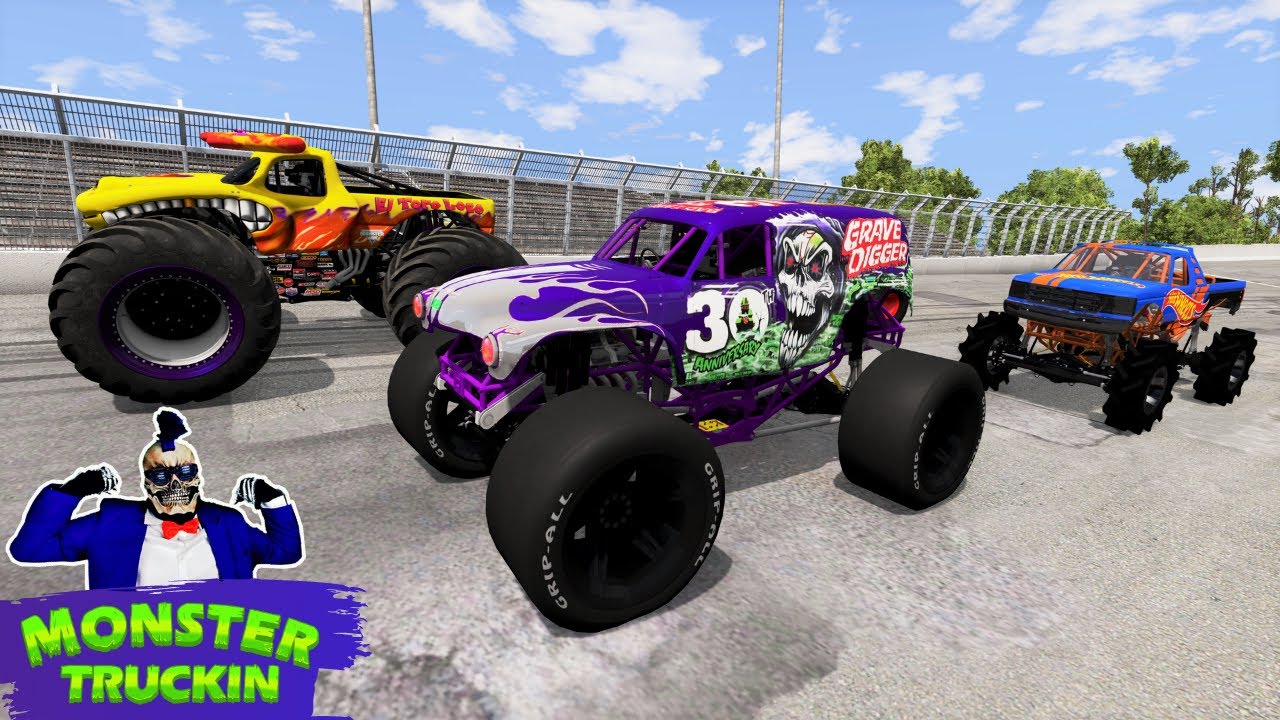 Monster Jam INSANE Racing, Freestyle and High Speed Jumps #26 | BeamNG ...