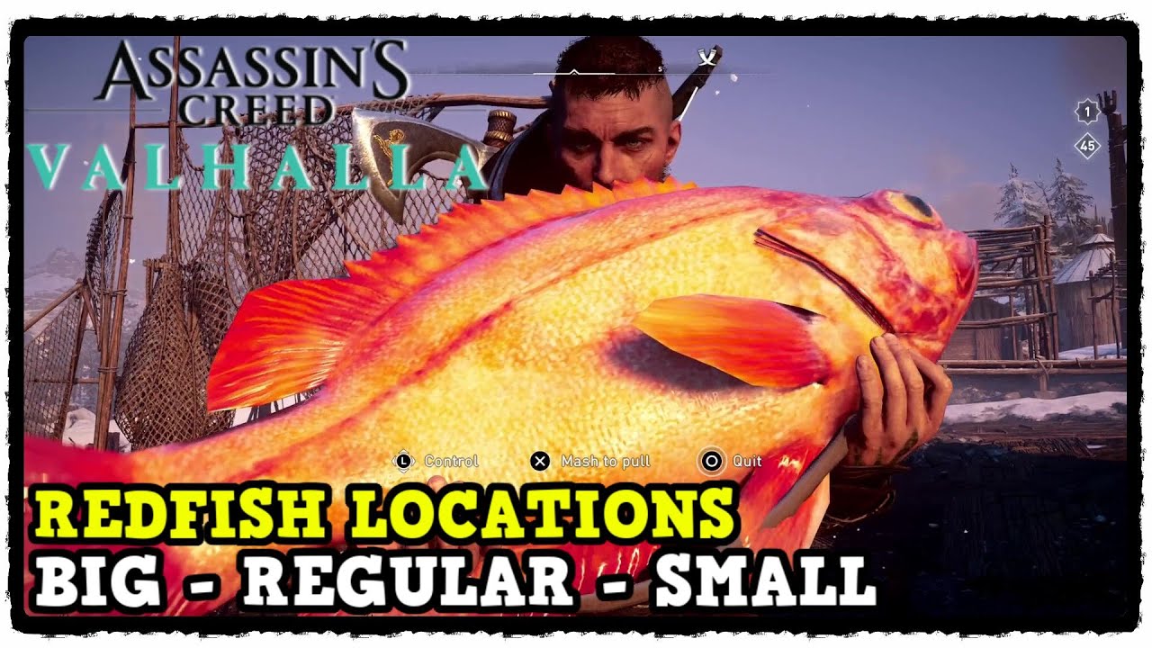 Assassin's Creed Valhalla Redfish Fish Locations (Big - Regular - Small ...