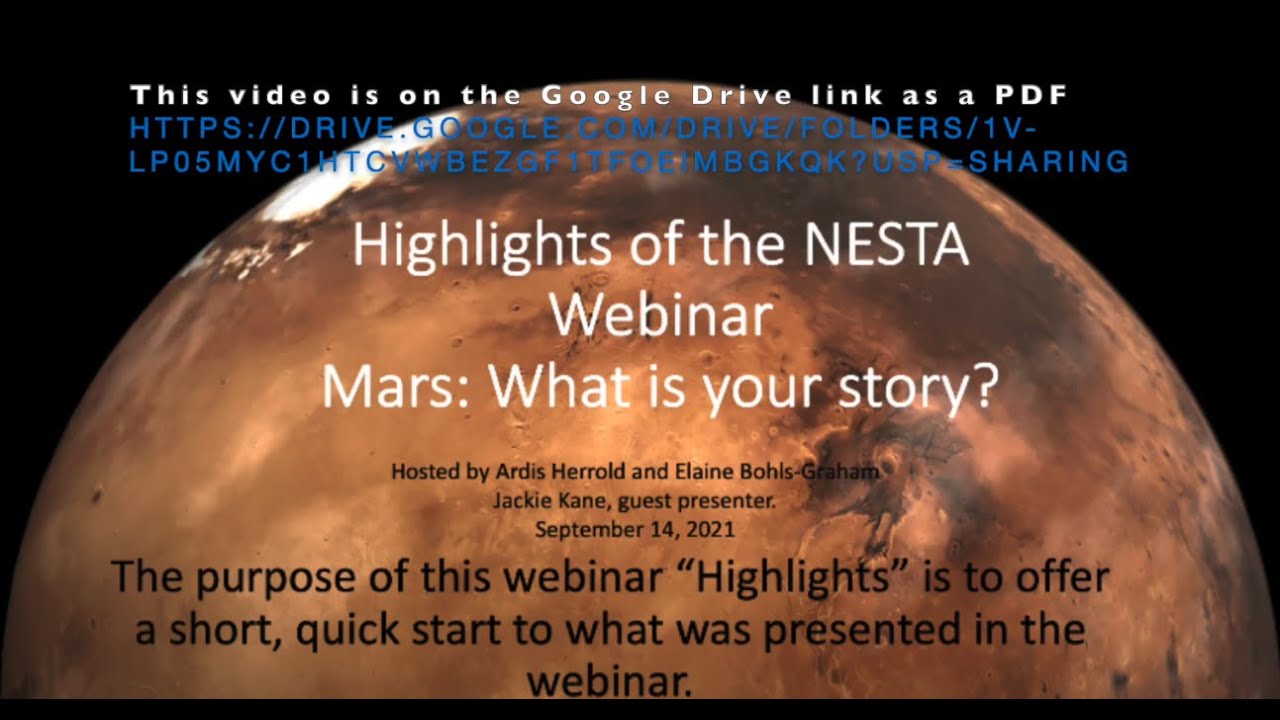 Highlights of NESTA Mars, what is your story? using JMARS Webinar 9 14 ...