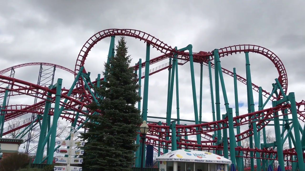 Mind Eraser Six Flags New England Off-Ride 4K 30fps - YouTube