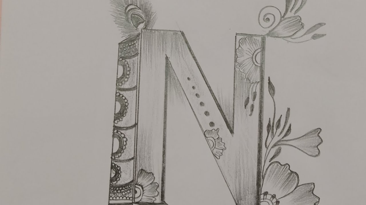 How to draw Best and beautiful tattoo design for amazing letter N# ...