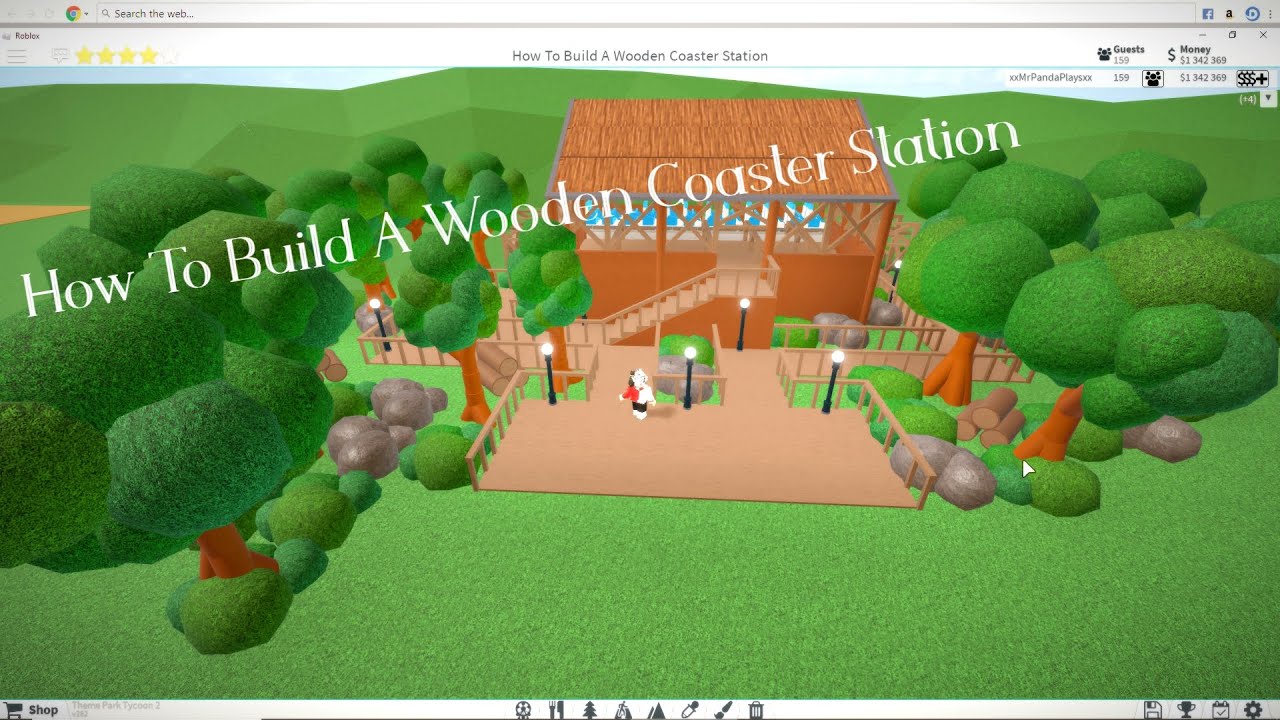 How To Create A Wooden Coaster Station | Roblox Theme Park Tycoon 2 ...