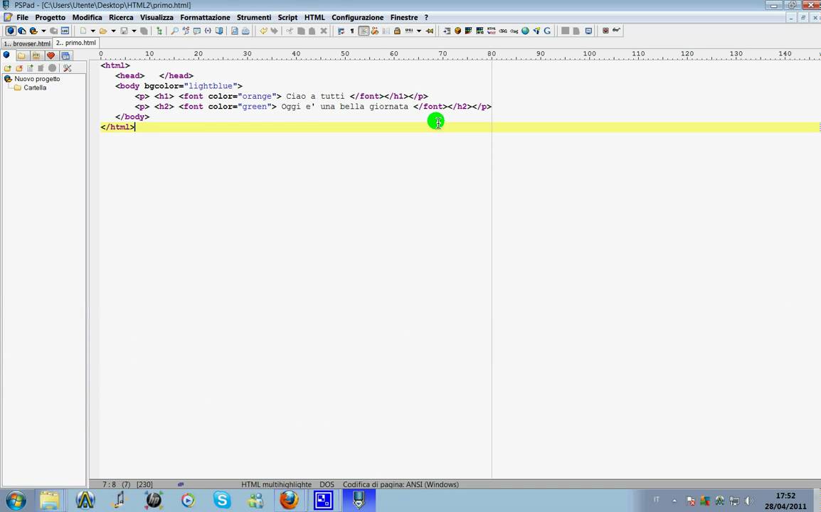 HTML (2) - Formattazione testo e colori - YouTube