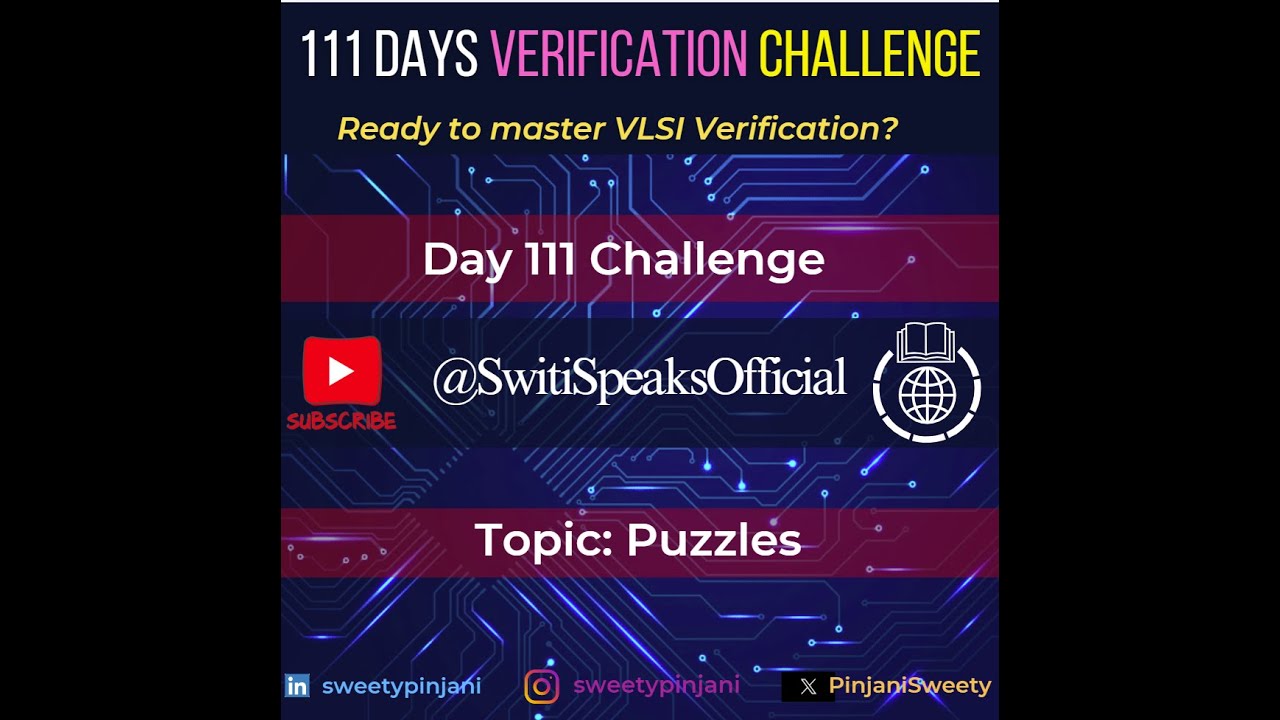 Day111 @SwitiSpeaksOfficial #puzzles #problemsolving #vlsi # ...
