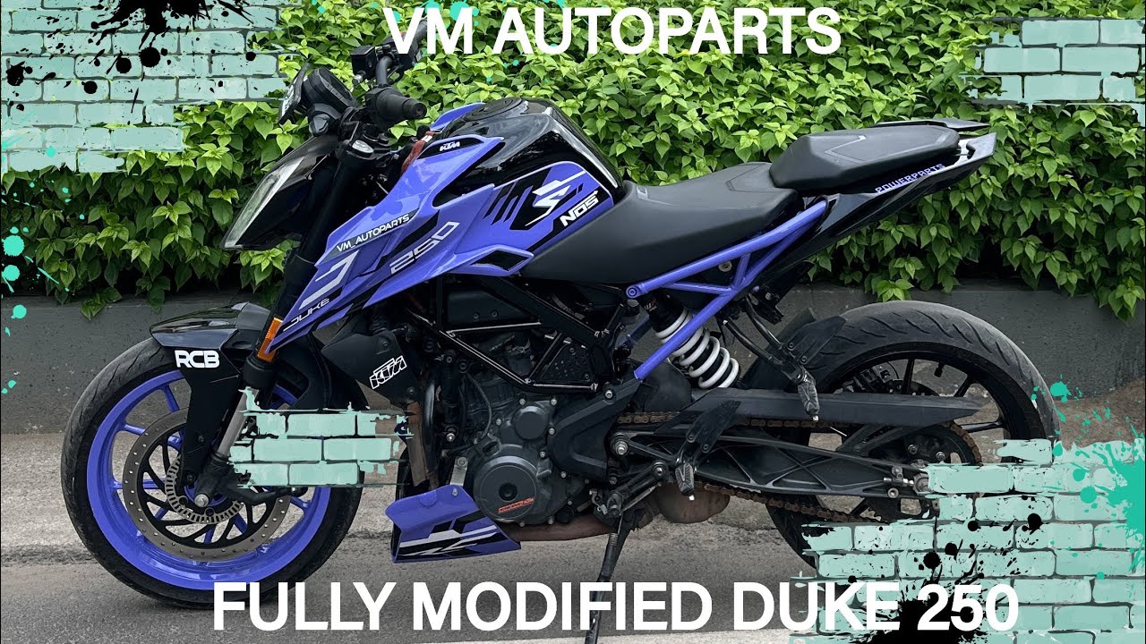 Duke 250 x2 SE KIT INSTALLED , full bike painting , modification done ...