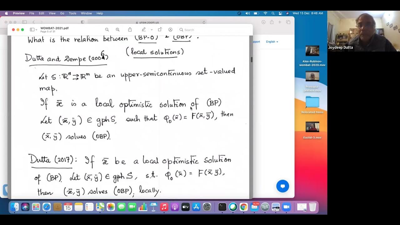 Keynote: Joydeep Dutta, Bilevel Programming: A Personal Journey - YouTube