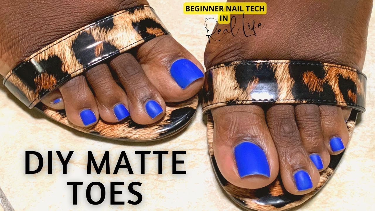 💙 DIY Matte Toes 💙 | Dry Pedicure at Home | Gel Polish - YouTube