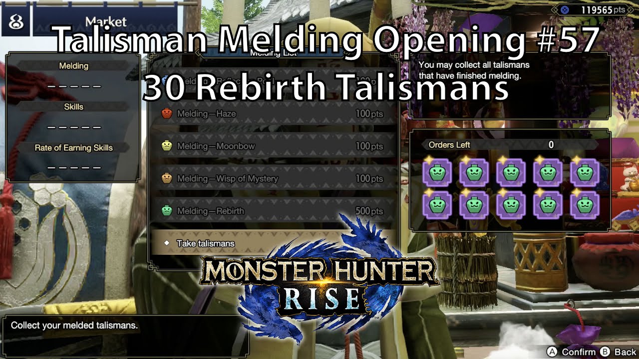 MH Rise Talisman Melding Opening #57 (30 Rebirth Talismans Ver 3.7 ...